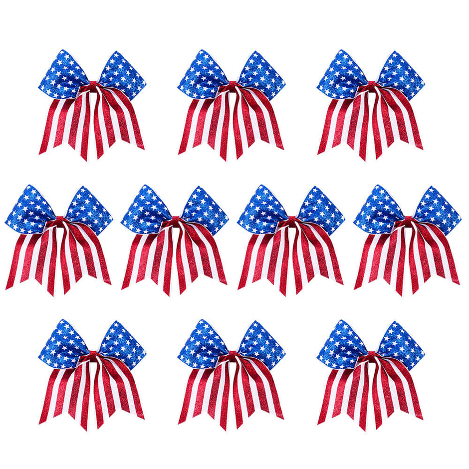 4th of July Hair Accessories | American Flag Hair Cheer Bows ...